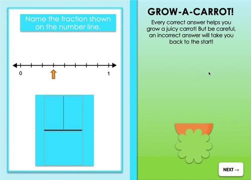 Easter Fraction Number Lines Boom Cards Digital Math Game | TPT