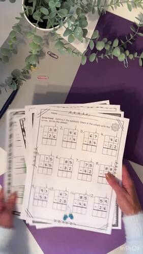 2 Digit Subtraction Worksheets, Winter, 2 OA.1, 2 NBT.5, 2 NBT.7