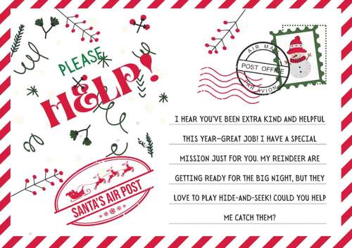 Christmas Battleship - Let's help Santa! Reindeer catcher for elementary