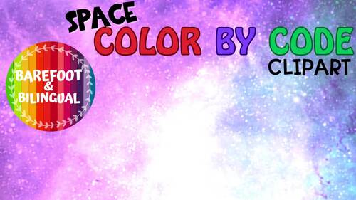Space Color By Code Clipart | Space Clipart for Color By Number Activities