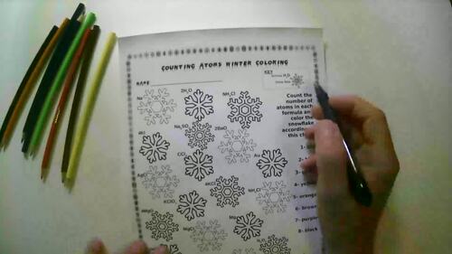 Counting Atoms: Winter Coloring by It's Science | TPT