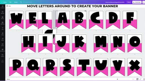 DIY Classroom Banner Dipped Pink Theme | TpT