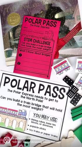Storybook STEM Christmas STEM Activities - The Polar Express - Train Bridge