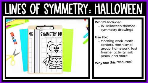 Lines of Symmetry Drawing Activity - Halloween Math by KJ Inspired ...