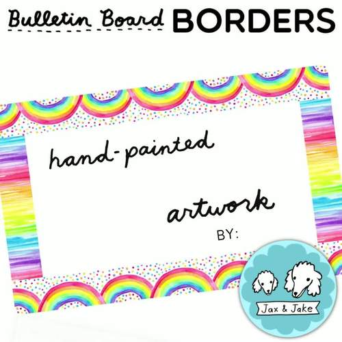 Rainbow Watercolor Bulletin Board Borders - Printable Classroom Decor ...