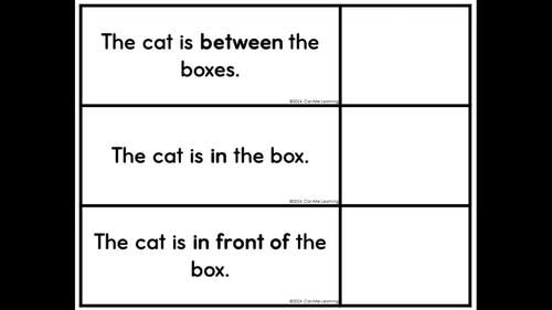 Prepositions - Cat Themed Sentence Cards by Car-Mel Learning | TPT