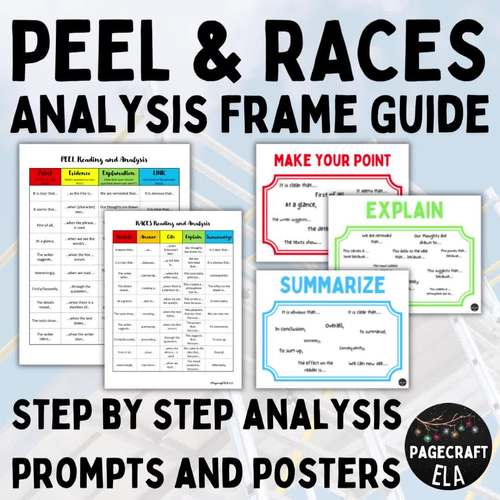 PEEL And RACES Prompts And 198 Posters Literary Analysis Sentence