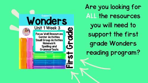 Wonders Reading Unit 1 Week 3 First Grade Centers and Small Group 2023