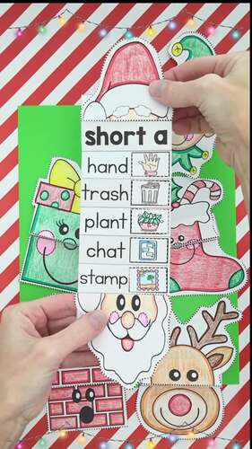 BUNDLE Christmas phonics craft activities Blends Digraphs Short Vowel words