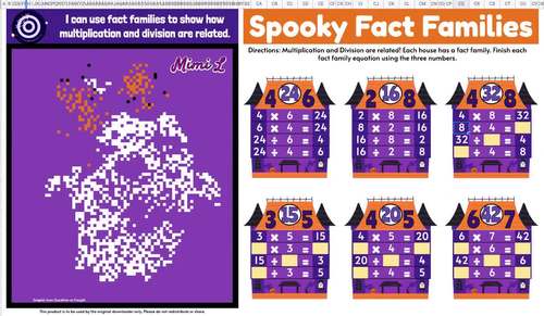 Fact Families - Multiplication and Division Related Facts Pixel Art ...