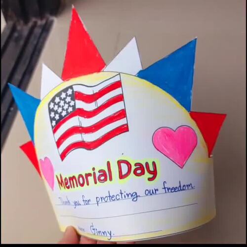Memorial Day Headband Hat Paper Crown Craft | Writing Memorial Day ...