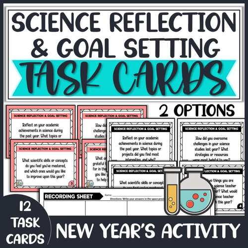 New Year Science Reflection and Goal Setting Task Cards | New Year's ...