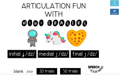 Articulation Boom™ Cards dz "j" | Articulation Fun w Mini Erasers j ...