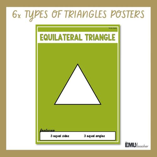 Types Of Triangles Posters Citrus Zest Equilateral Isosceles Scalene Right
