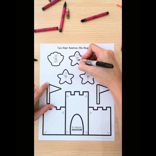 Summer Math Craft, Build a Sandcastle Addition Craft, End of Year ...
