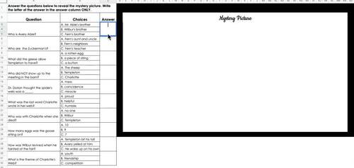 Digital Charlotte's Web Novel Study Self Grading Comprehension ...
