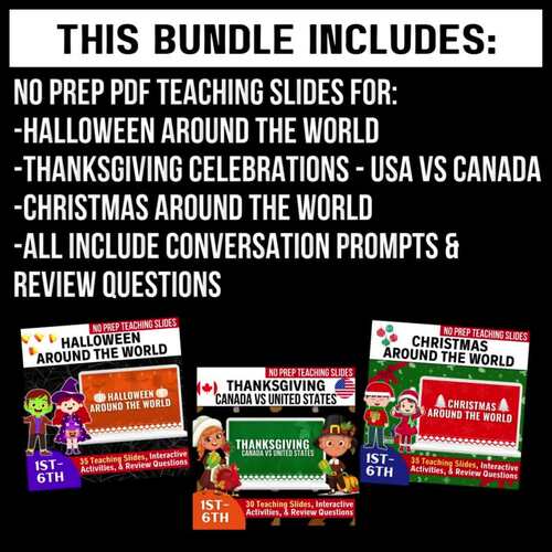 General Lessons Bundle 100 Teaching Slides: Halloween, Thanksgiving ...