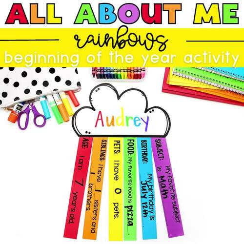 All About Me Rainbows Back to School Activities | TPT