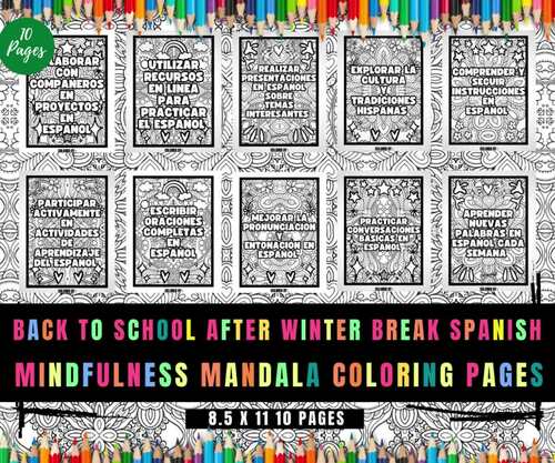 Back To School After Winter Break Spanish, Printable Coloring Phrases ...