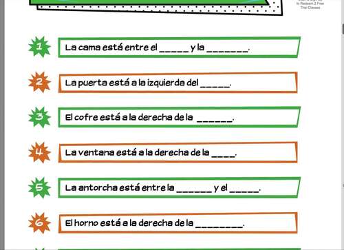Minecraft-Themed Spanish Worksheets by Kids' Club Spanish | TPT