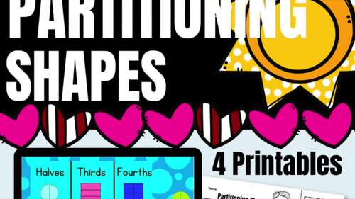 Digital Partitioning Shapes Presentation & Printables, Fractions for ...