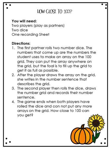 FUN FALL Multiplication Game Printable Math Center Stations 3rd Grade