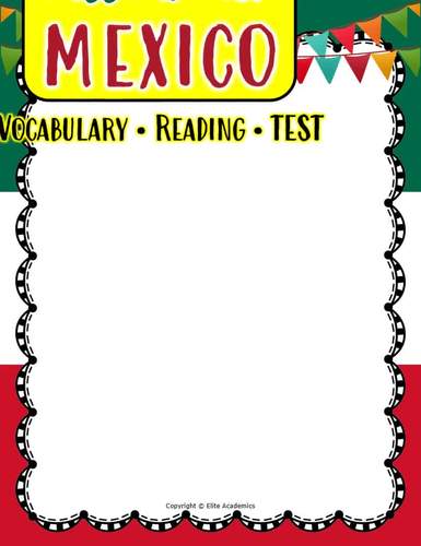 Mexico Unit | Cinco de Mayo: PowerPoint, Reading, Vocabulary, Writing, Test
