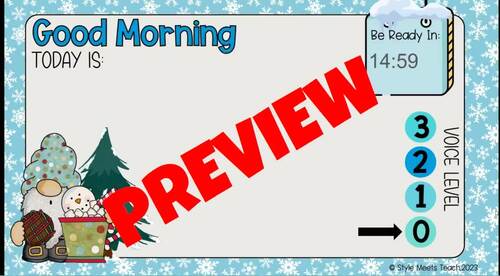 January Gnome Morning Message/ Good Morning Slides by DesksnDoodles