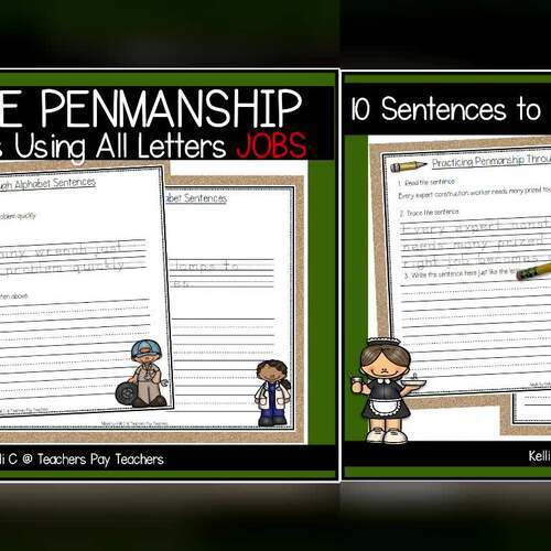 Handwriting Practice Forming Letters in Sentences for Community Helpers