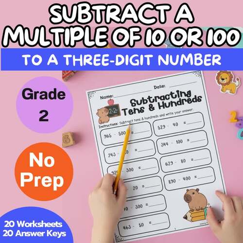 3-Digit Subtraction Worksheets | Subtract a Multiple of 10 or 100 ...