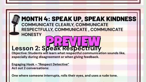 Speak Up, Speak Kindness | SEL | Heart Print Unit 4 | Communication ...