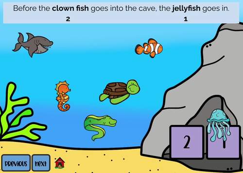 Ocean Animal Following Before Directions by Jennie's Speech Room