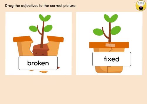 Adjectives and Opposites Vocabulary for Speech Therapy Boom Cards