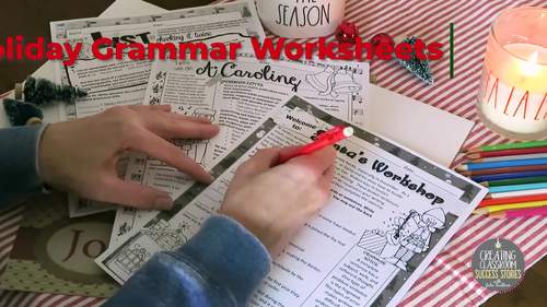 Christmas Grammar Worksheets, NO PREP, Middle and High School by Julie ...