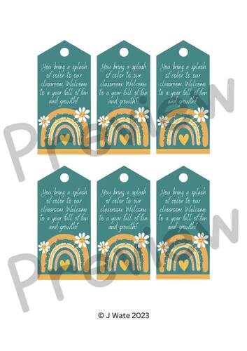 Back to School Gift Tags | Welcome Back To School Printables | Rainbow ...