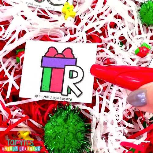 Sensory Bin | December | Christmas Letter Recognition and Letter Sounds