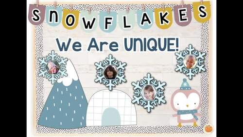 Winter Snowflake Bulletin Board & Classroom Door Decor, Photo Craft