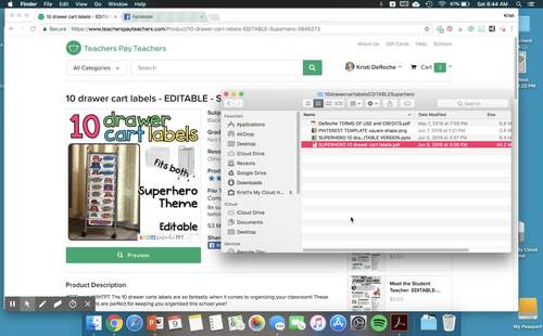 10 drawer cart labels - EDITABLE - Superhero by Kristi DeRoche | TPT