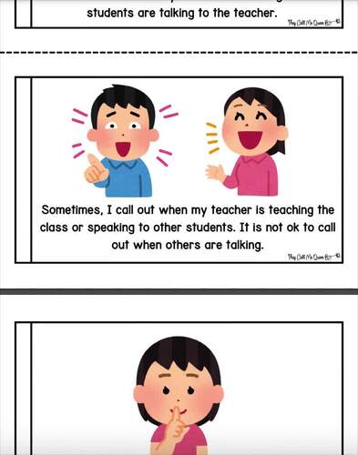 Interrupting & Calling Out In Class Social Story & Powerpoint | TPT