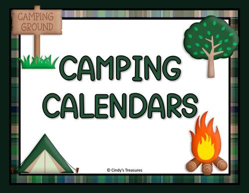 Calendars-Camping Theme *Editable* by Cindy's Treasures | TPT
