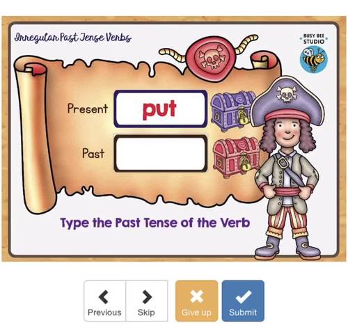 3RD GRADE ESL GRAMMAR BOOM CARDS IRREGULAR PAST TENSE VERB SPEECH ...