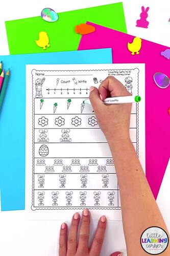 Numbers to 10 Worksheets EASTER / APRIL Counting Practice | TPT