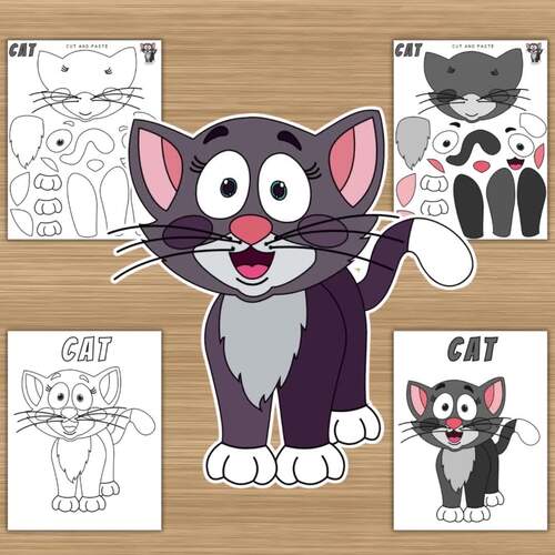 Cat Craft | Printable Cut and Paste Pet Activity for Kids | Fine Motor ...