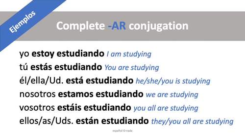 El Presente Progresivo -AR, -ER, -IR Verbs + Activities by espanol-O-nada