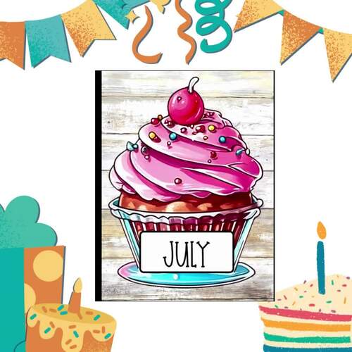 Birthday Bulletin Board Cupcake themed by Valeria craig little learners
