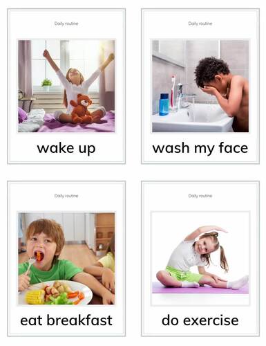 Daily Routine Flashcards for PreK by VMI Montessori Store | TPT