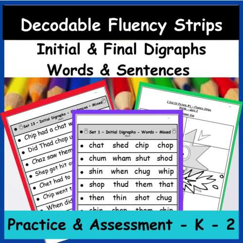 Fluency Strips – Initial & Final Digraphs - Words & Sens. – Pract ...