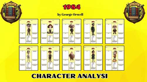 1984 by George Orwell - Character Analysis Worksheets-ELA Literature ...