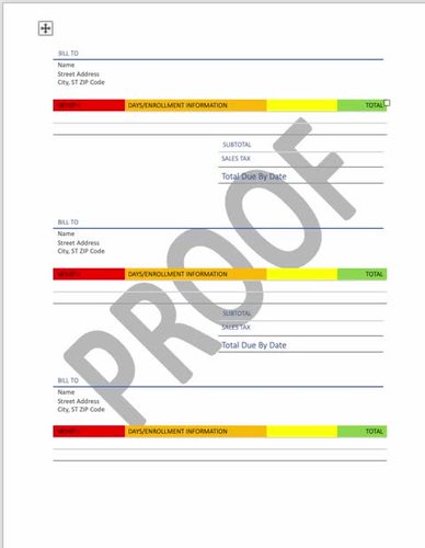 Parent Invoice Receipt Template - Multiple Strips by Admin 4 You