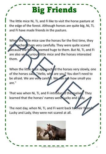 Language Arts: Reading Comprehension and Writing Prompts - Animal Short ...